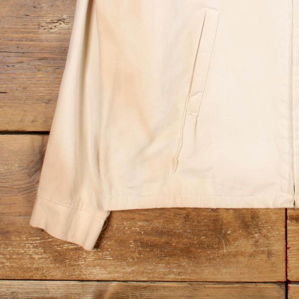Vintage SPORTS MASTER Windbreaker Jacket L Mens USA Made 80s Beige Full ...