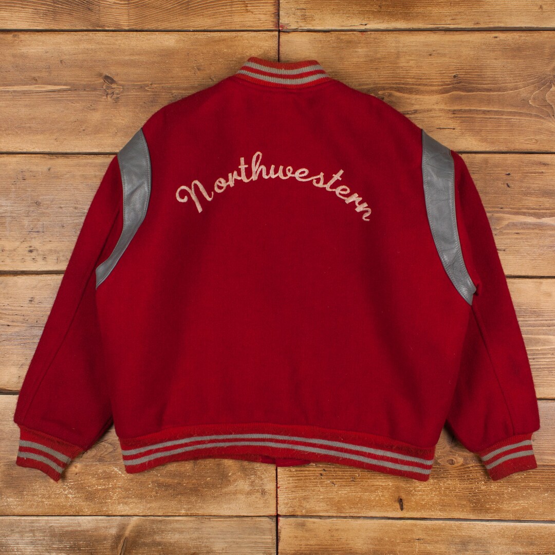 Vintage Ripon Varsity Jacket 2XL 80s Bomber Wool USA Made Red - Etsy