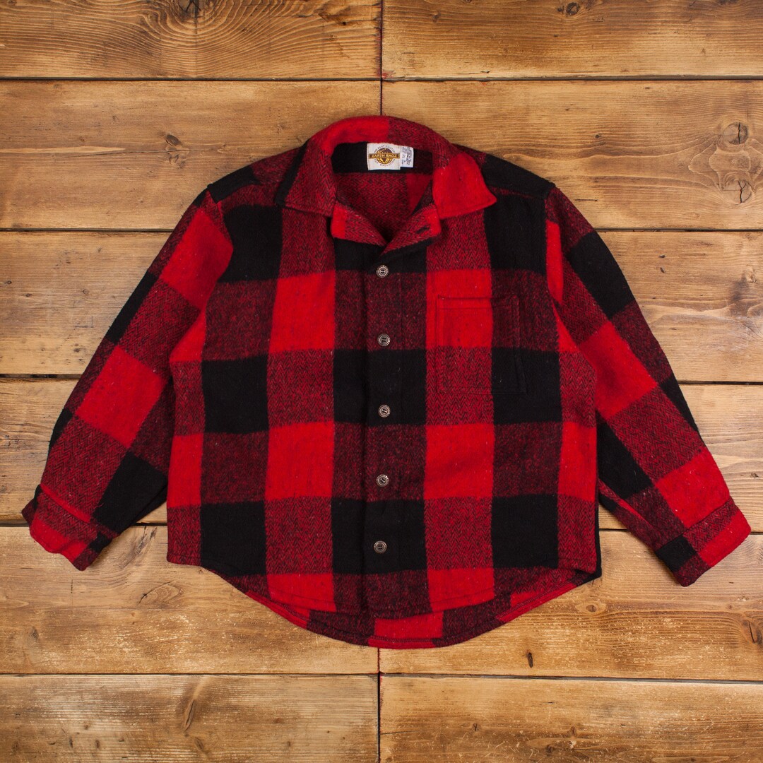 Vintage Earth Ragz Workwear Jacket M Plaid Overshirt Red Button - Etsy