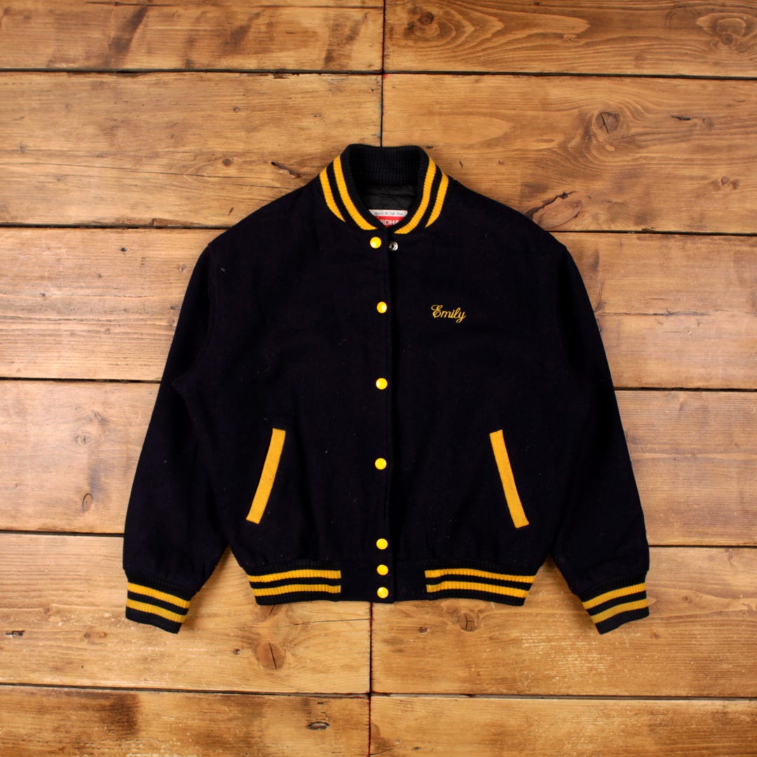 Vintage Fordham Varsity Jacket XL 70s Bomber Embroidered Cheerleader ...