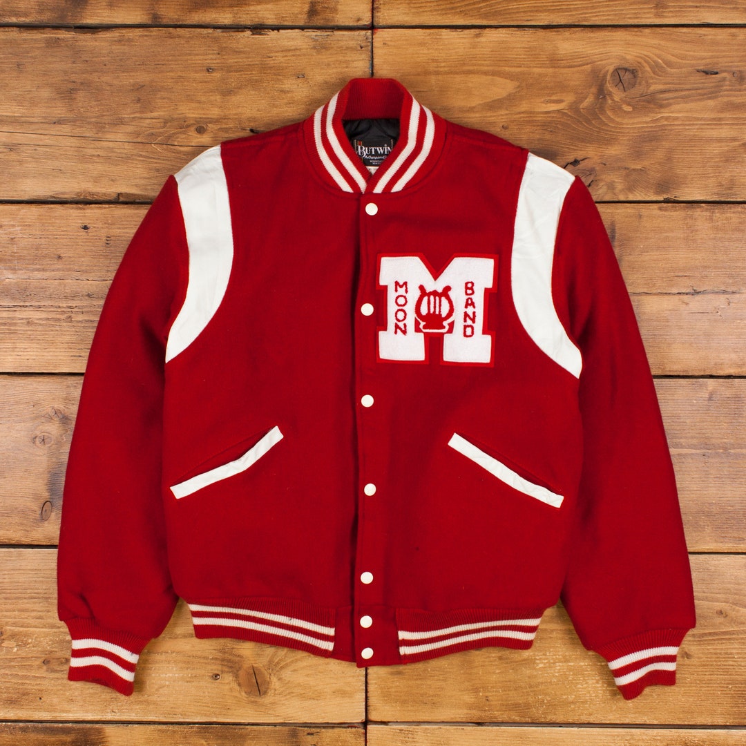 Vintage Butwin Varsity Jacket M 80s Bomber USA Made Red - Etsy