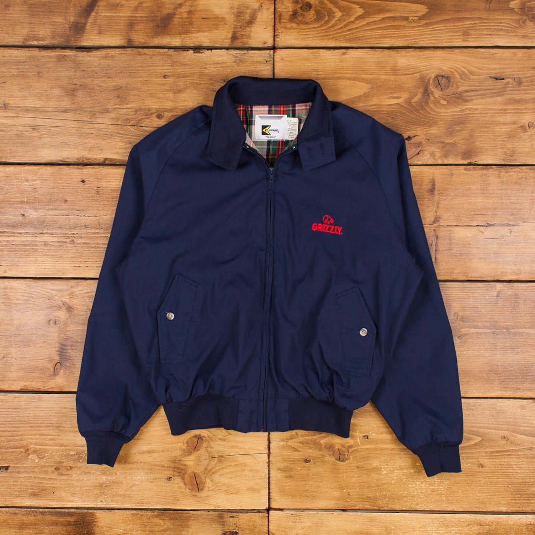Vintage K-brand Windbreaker Jacket L 90s Bomber USA Made Blue Zip - Etsy
