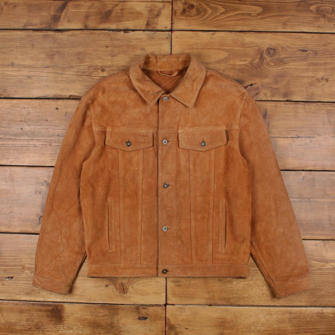 Vintage Timberland Leather Jacket M Suede Trucker Weathergear Brown - Etsy
