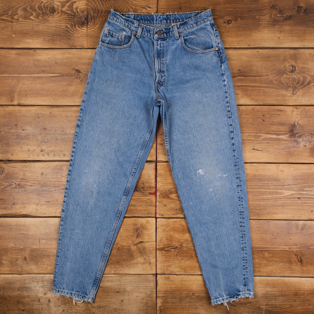 Vintage Levis 560 Jeans 31 X 34 USA Made 90s Stonewash Tapered Blue Red ...