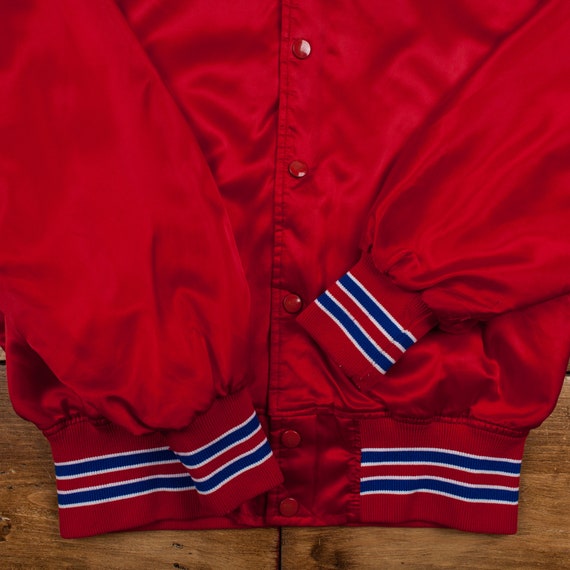 Vintage Howe Varsity Jacket L 90s Bomber Raglan Satin… - Gem