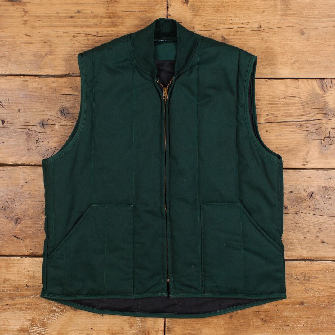 Vintage Cintas Workwear Gilet L 90s Vest Green - Etsy