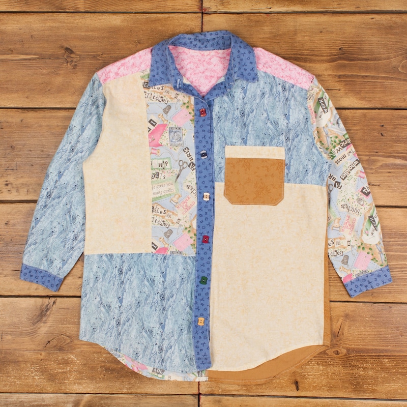 Patchwork Shirts Women - Etsy
