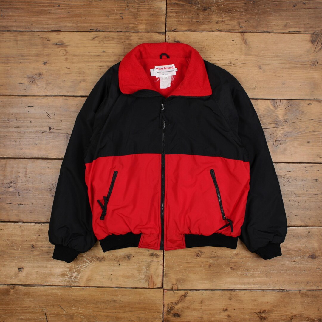 Vintage Wearguard Windbreaker Jacket L 90s Fleece Lined Red - Etsy