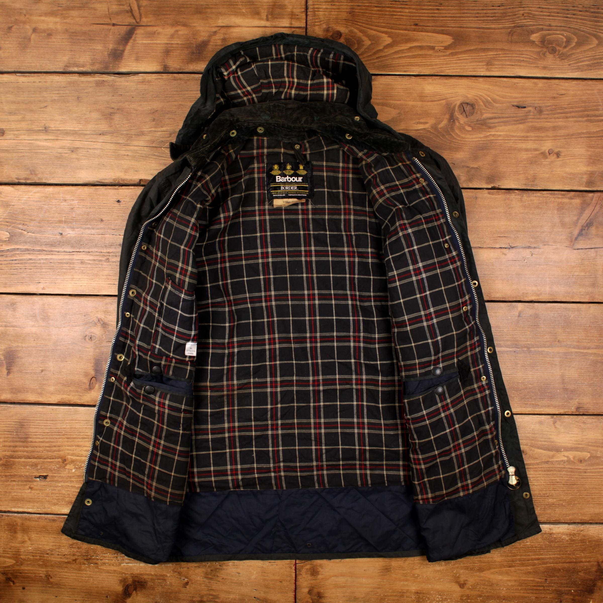 Vintage Barbour Wax Jacket L A205 Border Blue - Etsy