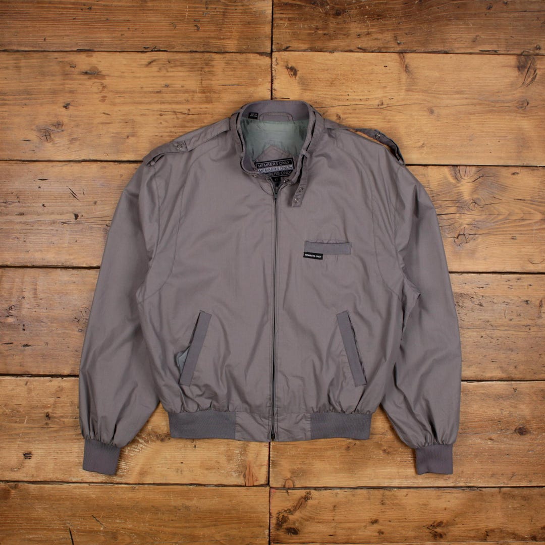 Vintage Members Only Bomber Jacket L Windbreaker Grey - Etsy