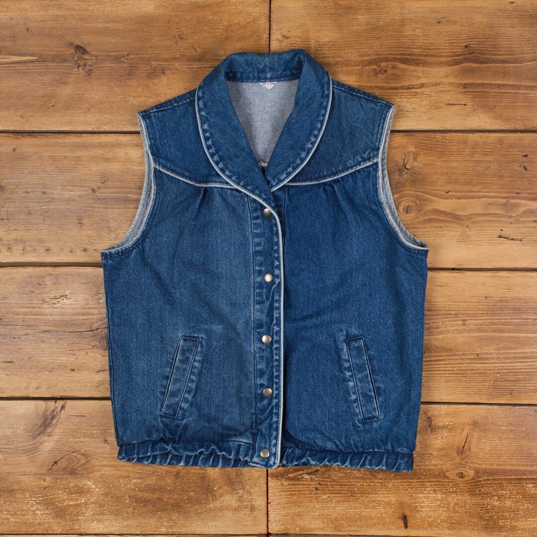 Vintage Unbranded Denim Jacket XL 90s Medium Wash Overshirt Jean Womens ...