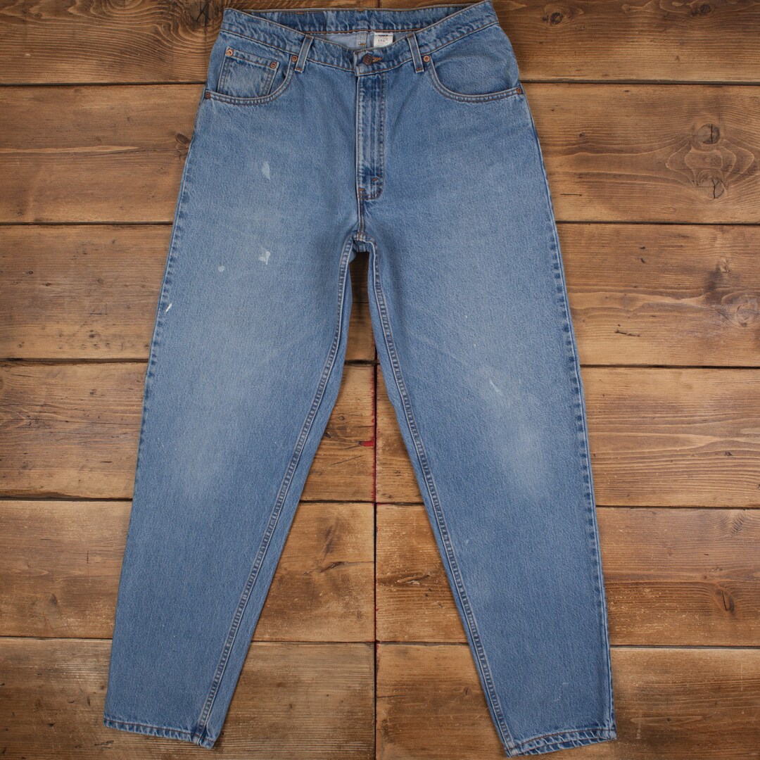 Vintage Levis 560 Jeans 35 X 34 USA Made 90s Stonewash Tapered Blue Red ...