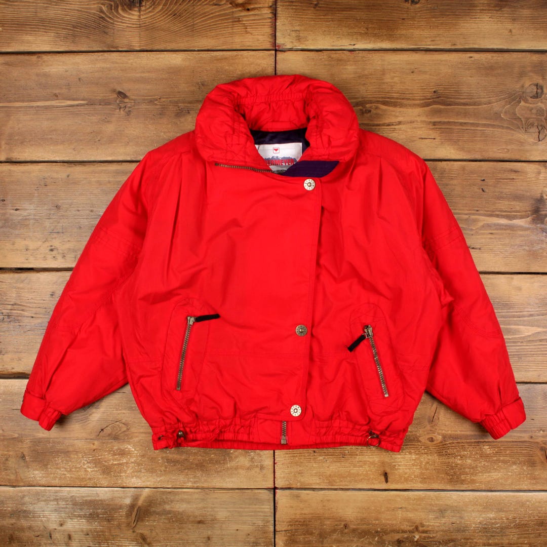 Vintage Obermeyer Puffer Jacket L Ski Kelly Red Womens - Etsy