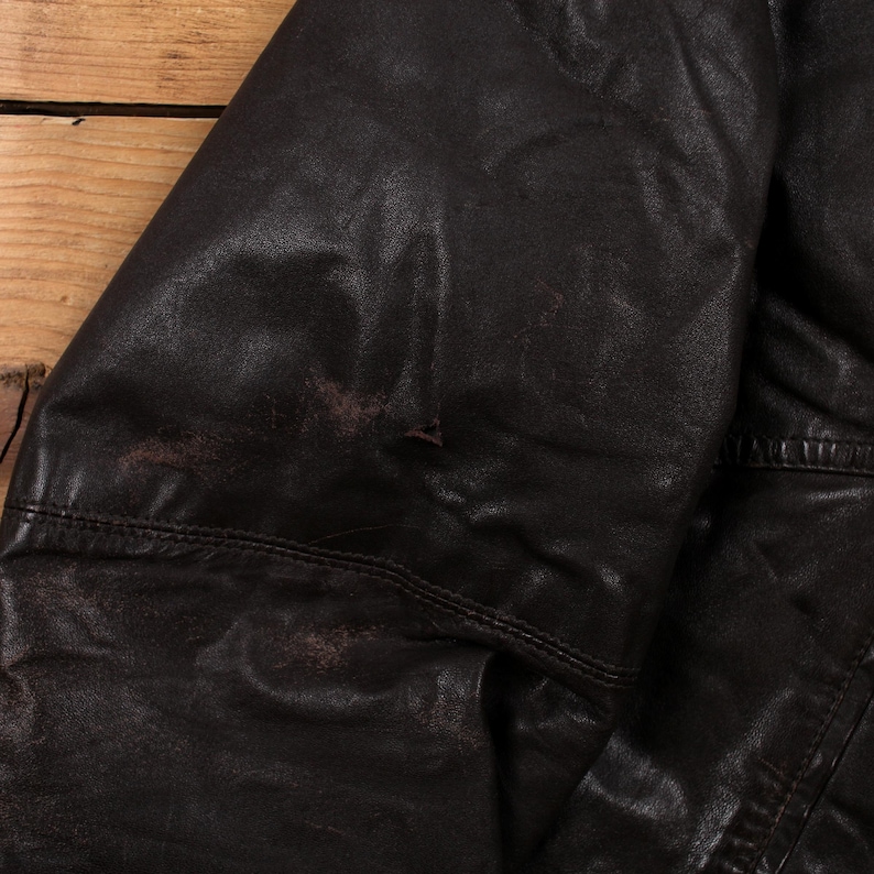 Chaqueta de cuero vintage Quail Run, estilo bomber de los años 80 ...