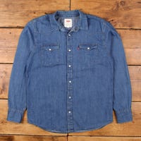 Vintage Wash Denim Shirt: Classic Western Style Button Down - Etsy