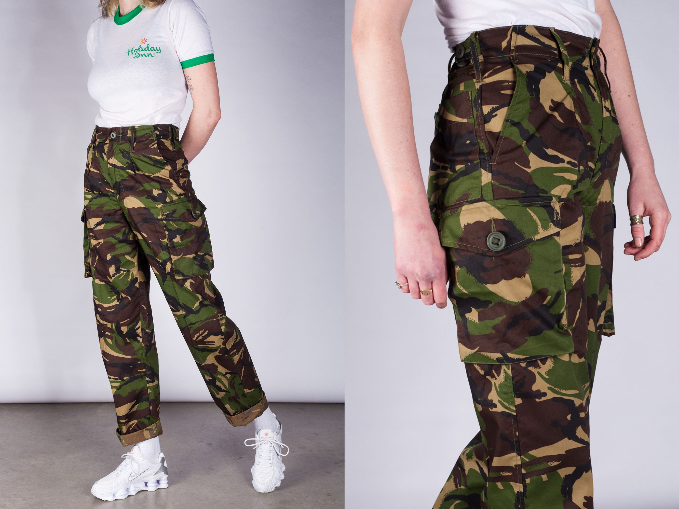 Vintage British Army Camo Cargo Pants Womens Military Pants Vintage British Army Camo Cargo Pants Womens Military Pants