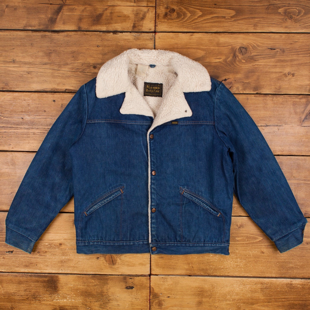 Vintage Maverick Workwear Jacket L 80s Sherpa Lined USA Made Blue - Etsy