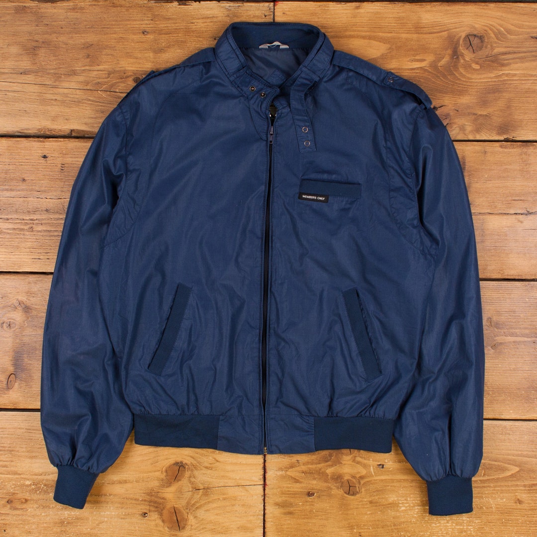 Vintage Members Only Bomber Jacket L 90s Blue - Etsy