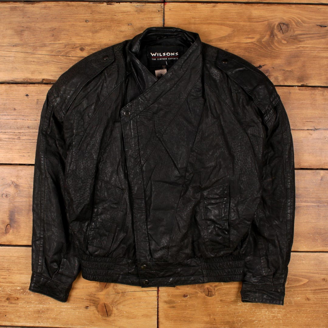 Vintage Wilsons Bomber Jacket M 90s Black - Etsy