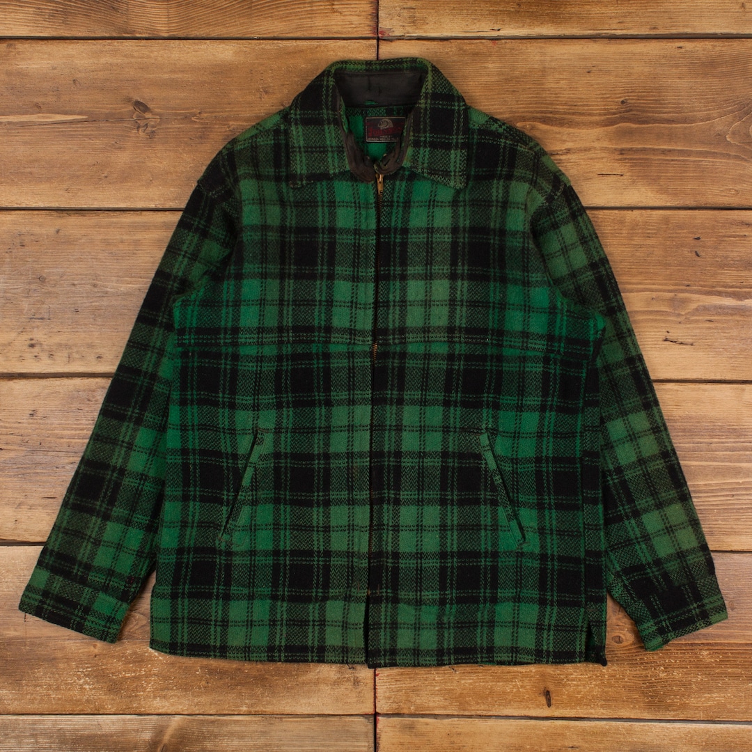 Vintage Johnson Wollen Mills Wool Jacket M 70s Lumberjack Talon Zip ...