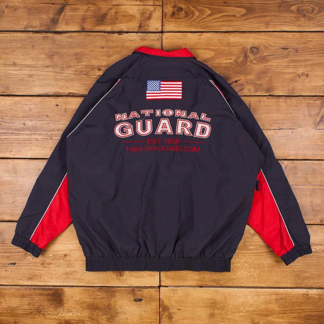 Vintage RSP Windbreaker Jacket L 90s Army National Guard Embroidered ...