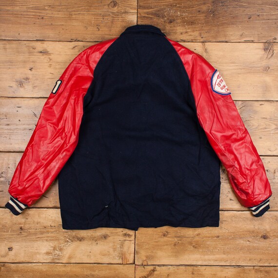 Vintage Howe Varsity Jacket L 80s Bomber Patched Blue - Gem