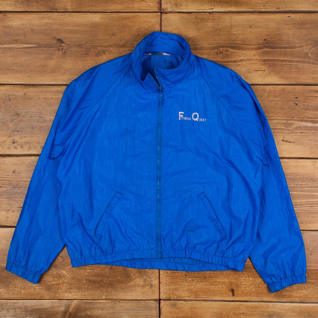 Vintage Augusta Windbreaker Jacket L 80s Track USA Made Blue Zip - Etsy