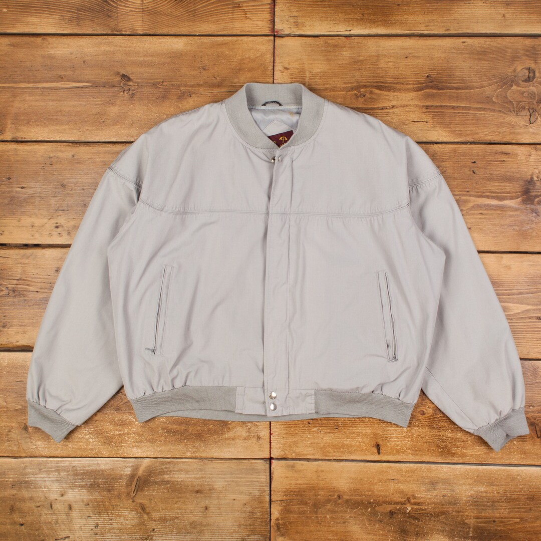 Vintage Arnie Bomber Jacket 2XL 90s Grey Zip - Etsy