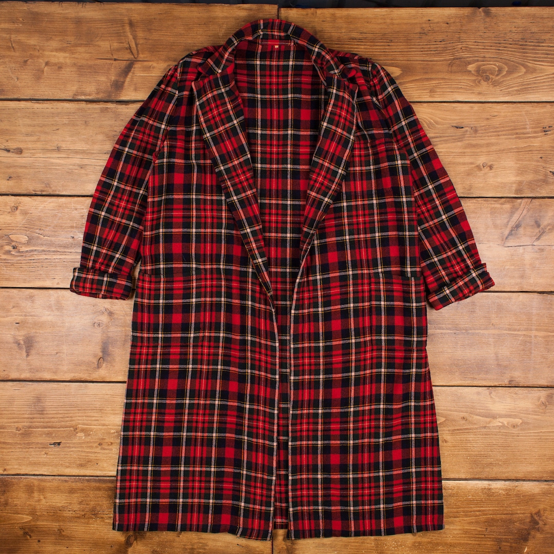 Vintage B.altman & Co. Wool Jacket M 70s Plaid Red Womens - Etsy