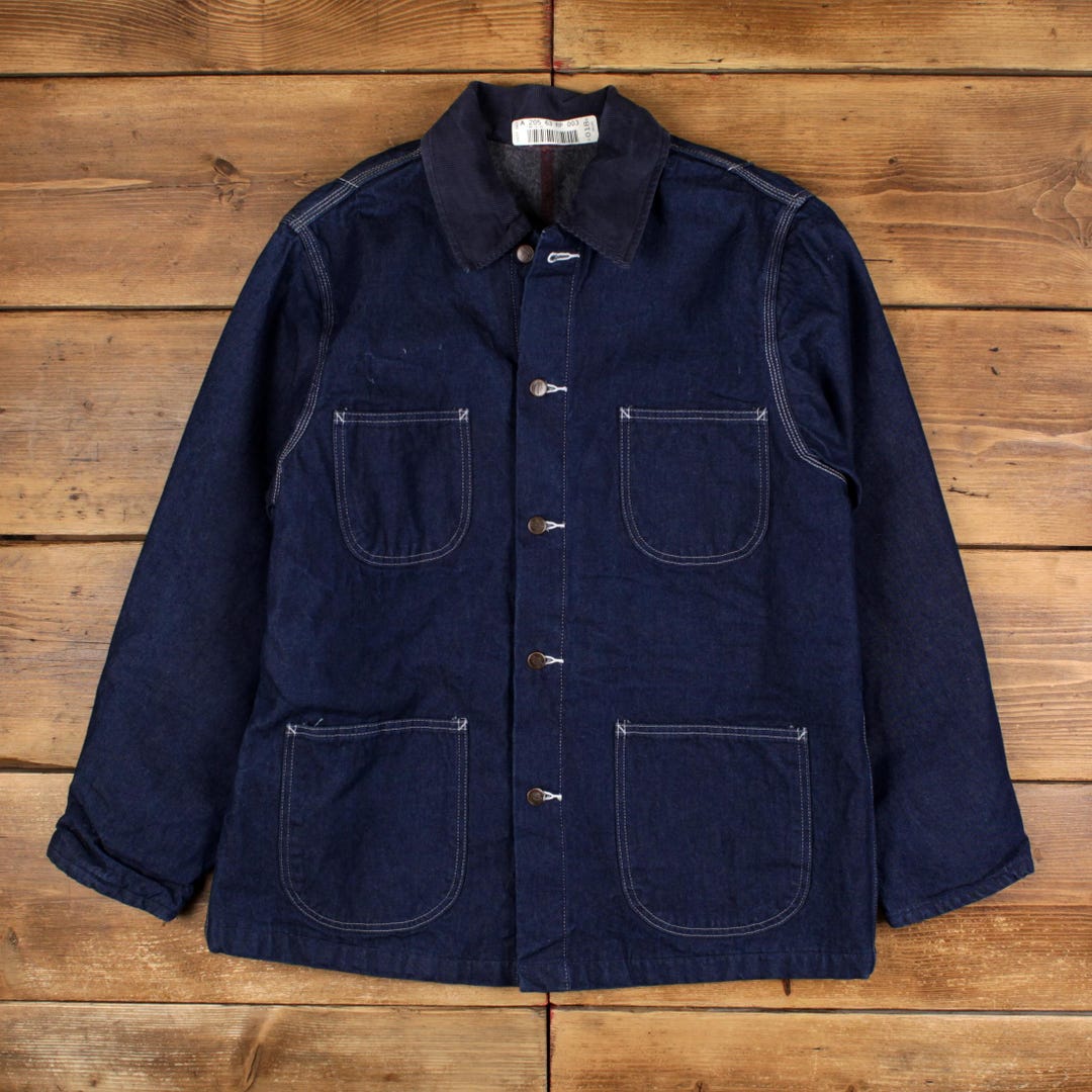 Vintage Dickies Workwear Jacket L Denim Barn Coat Chore Blanket Lined ...