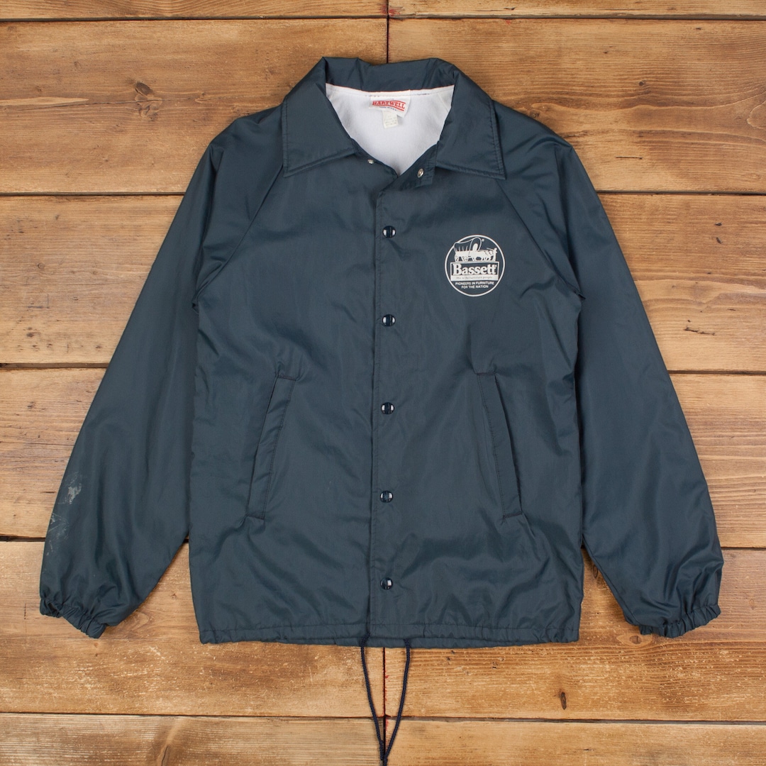 Vintage Hartwell Coach Jacket S 80s Logo USA Made Blue Snap - Etsy