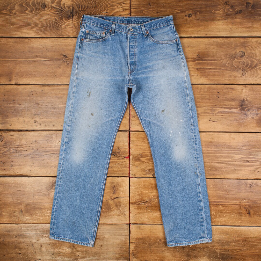 Vintage Levis 501 XX Jeans 34 X 32 90s Stonewash Straight Blue Red Tab ...