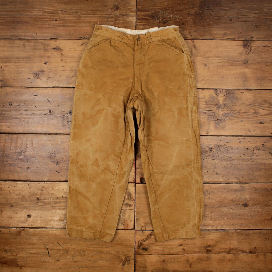 Vintage Hunting Pants Trousers 32x28 70s Talon Zip Tan Canvas Mens ...
