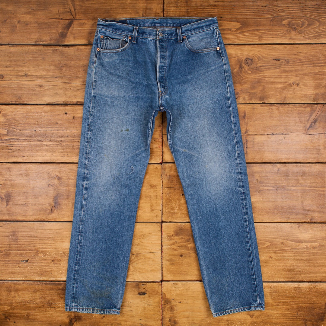 Vintage Levis 501 XX Jeans 36 X 33 USA Made Stonewash Straight Blue Red ...