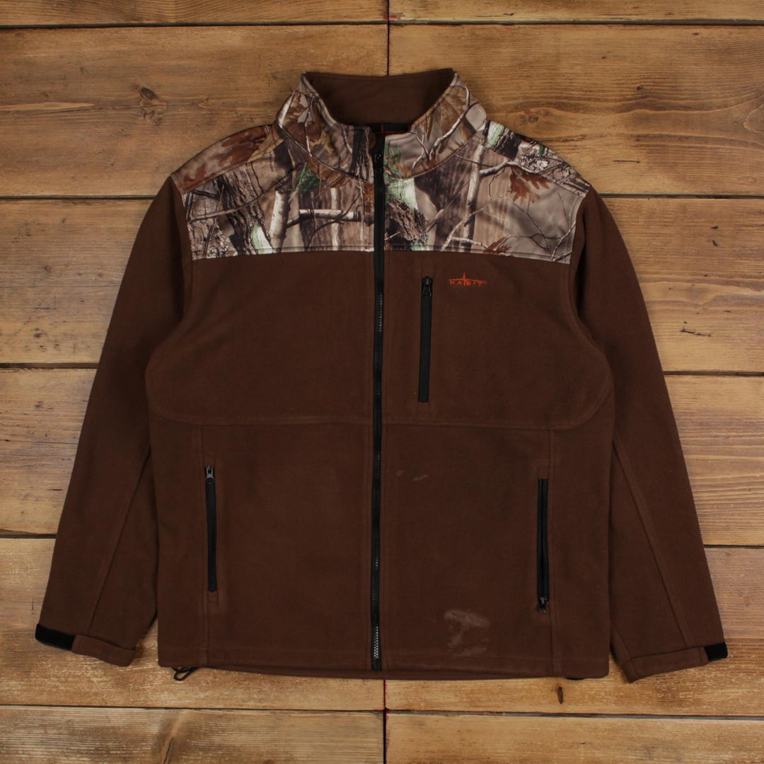 Vintage Habit Windbreaker Jacket L Real Tree Fleece Camouflage Brown - Etsy