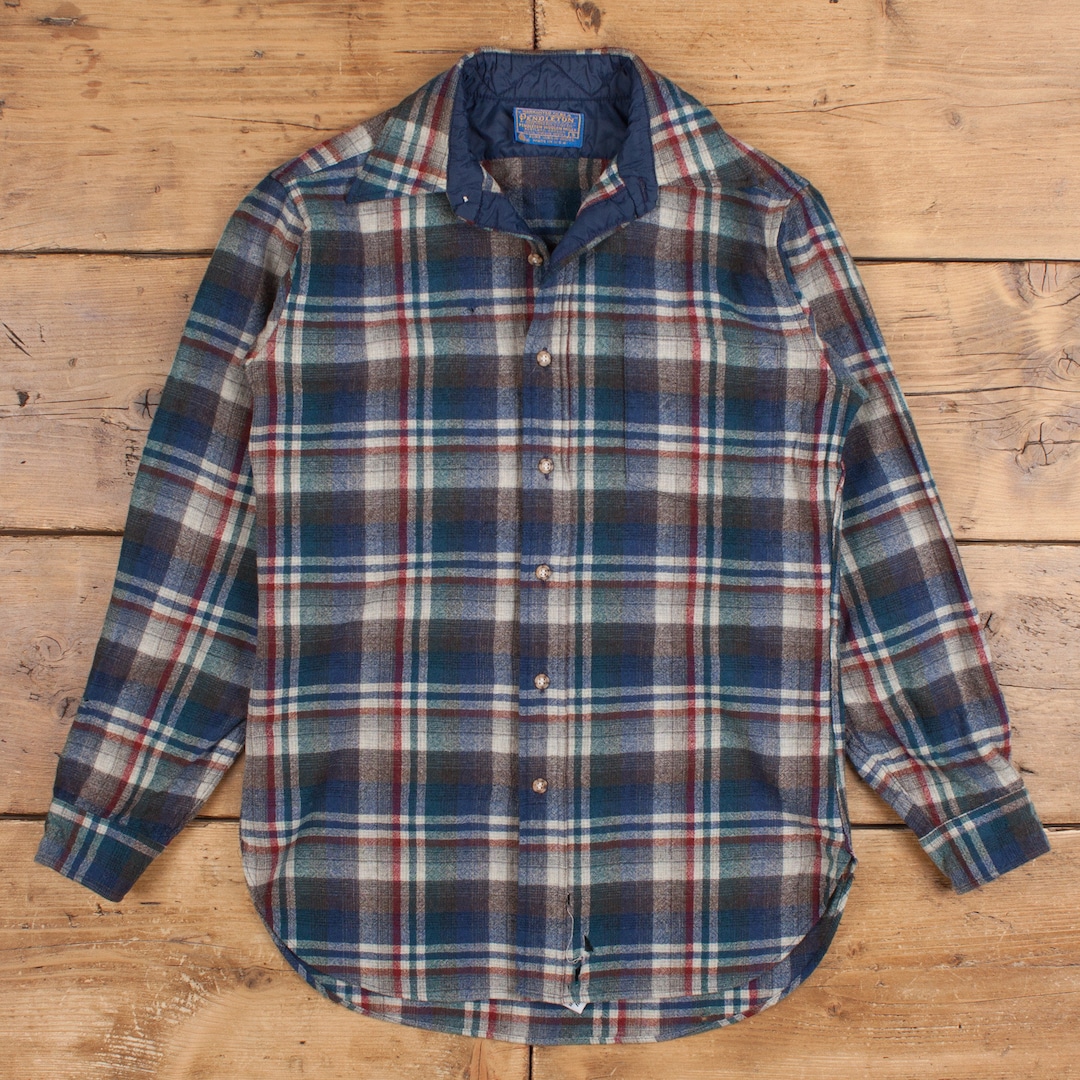 Vintage Pendleton Plaid Shirt Button S USA Made 60s Mens Long Sleeve ...