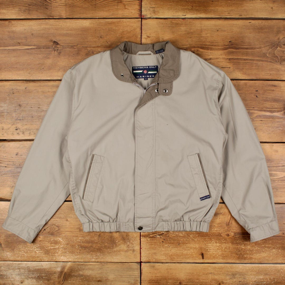 Vintage Members Only Bomber Jacket M Windbreaker Beige - Etsy