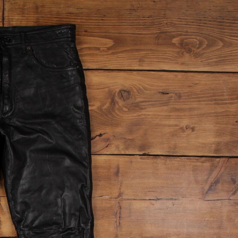 Vintage Phillippe Monet Leather Pants Trousers 30x35 Womens Straight ...