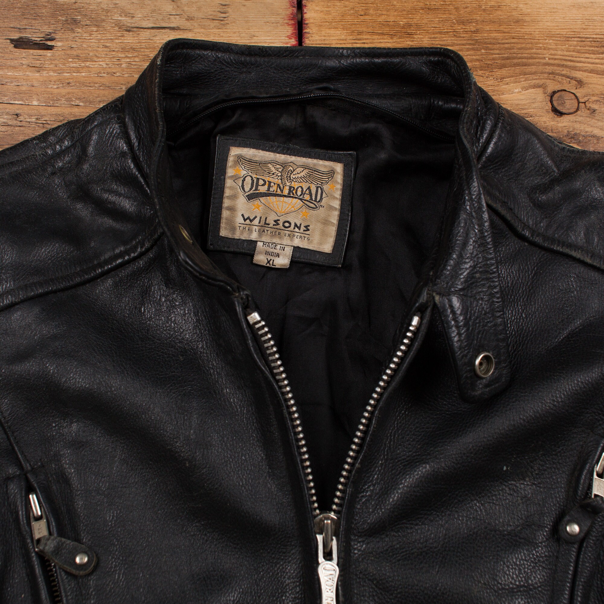 Vintage Wilsons Leather Jacket L 90s Open Road Cafe Racer Vintage Wilsons Leather Jacket L 90s Open Road Cafe Racer
