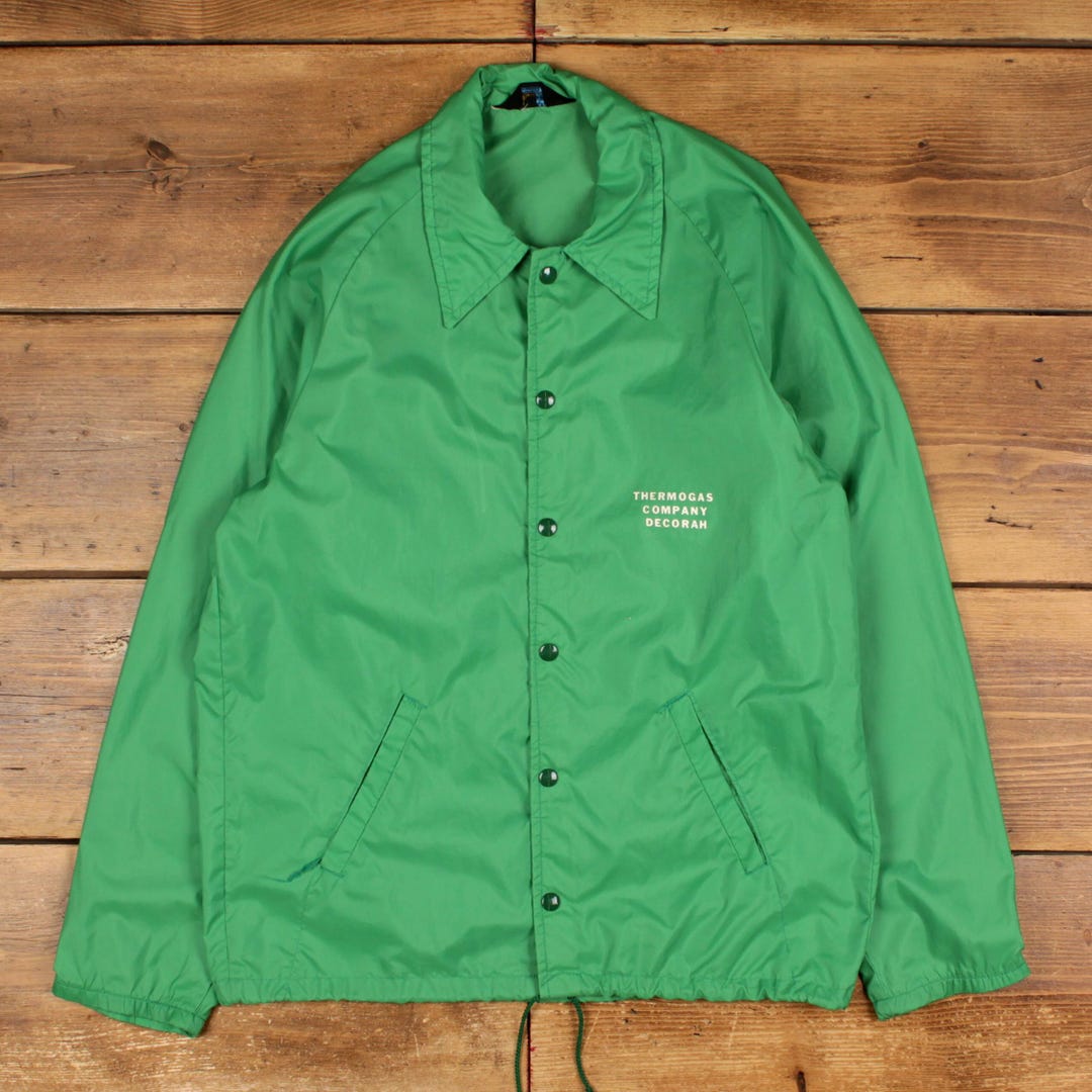 Vintage Champion Coach Jacket L 70s Running Man Green - Etsy