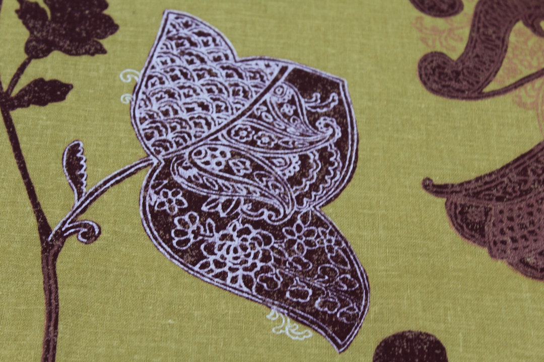 Lace Vintage Tulips With From Edinburgh Weavers Fabric, Mustard Fabric ...