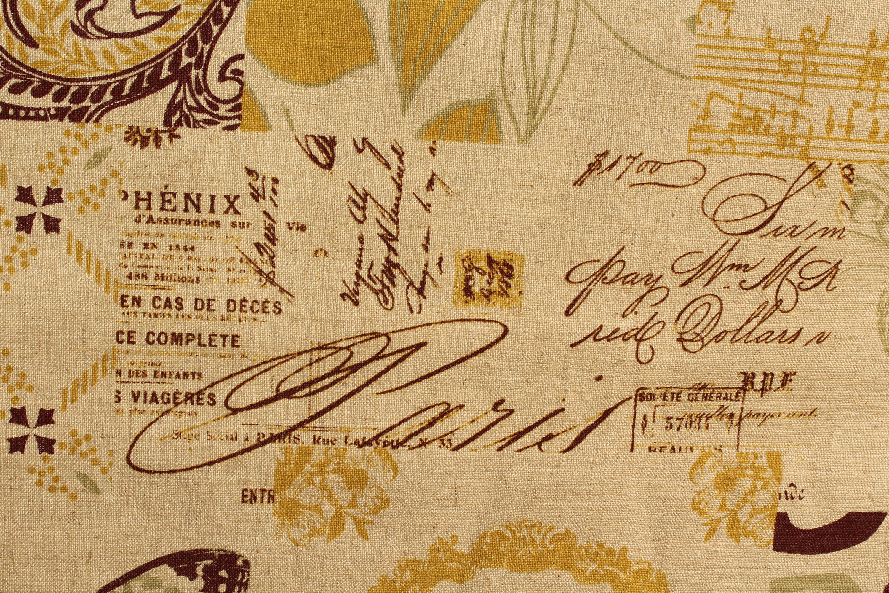 Old World Map Fabric Printed on Canvas for Upholstery & Curtains ...