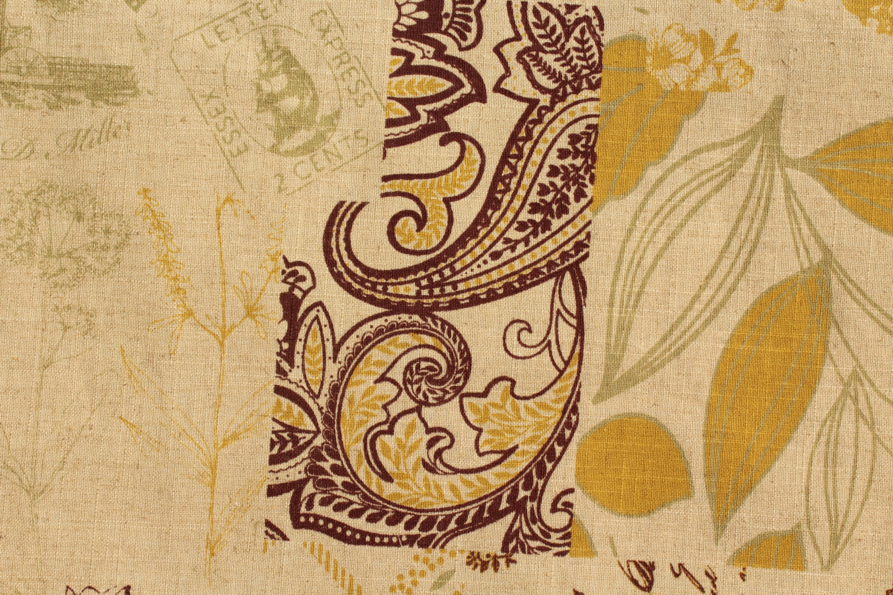 Old World Map Fabric Printed on Canvas for Upholstery & Curtains ...