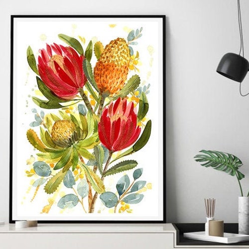 Australian Flowers Art Print Native Aussie Flora Wall Decor - Etsy ...