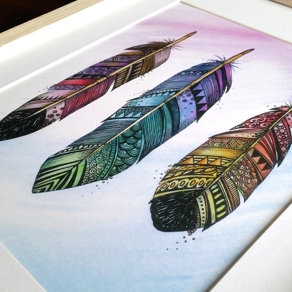 Zentangle Feather - Etsy