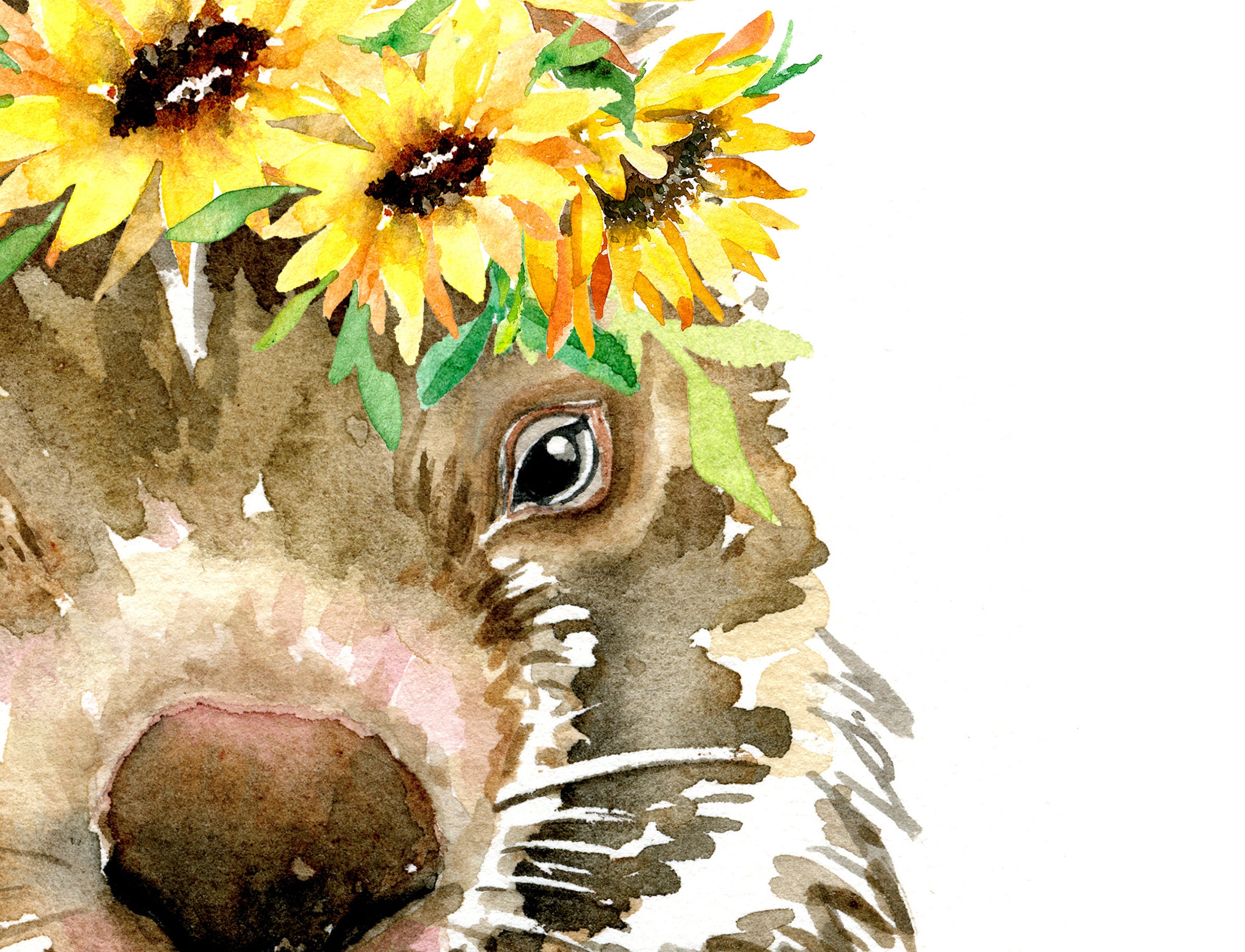 Australian Animals with Sunflower Crowns Art Prints Set of 2 | Etsy