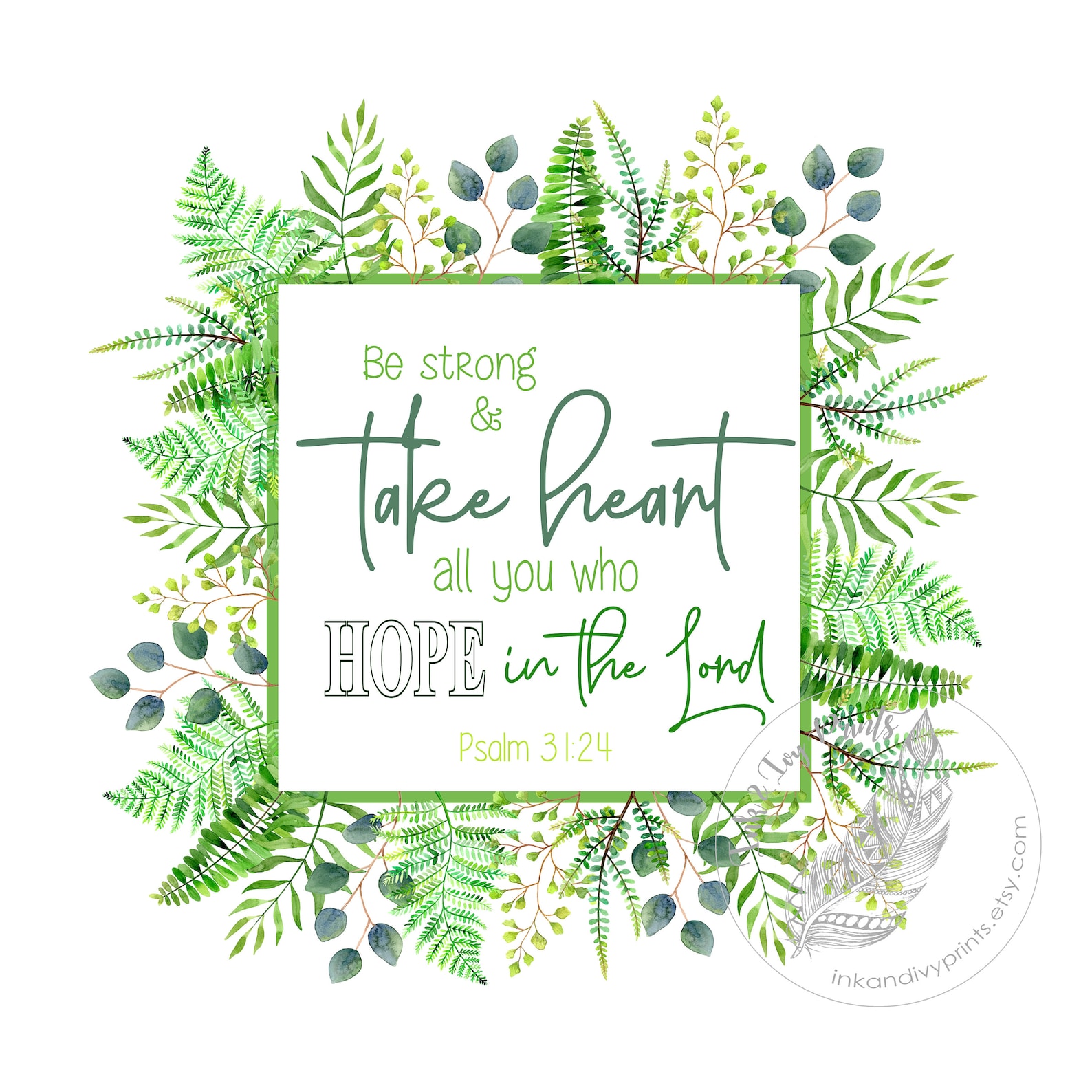 Be Strong & Take Heart Bible Quote Art Print Scripture Verse - Etsy UK