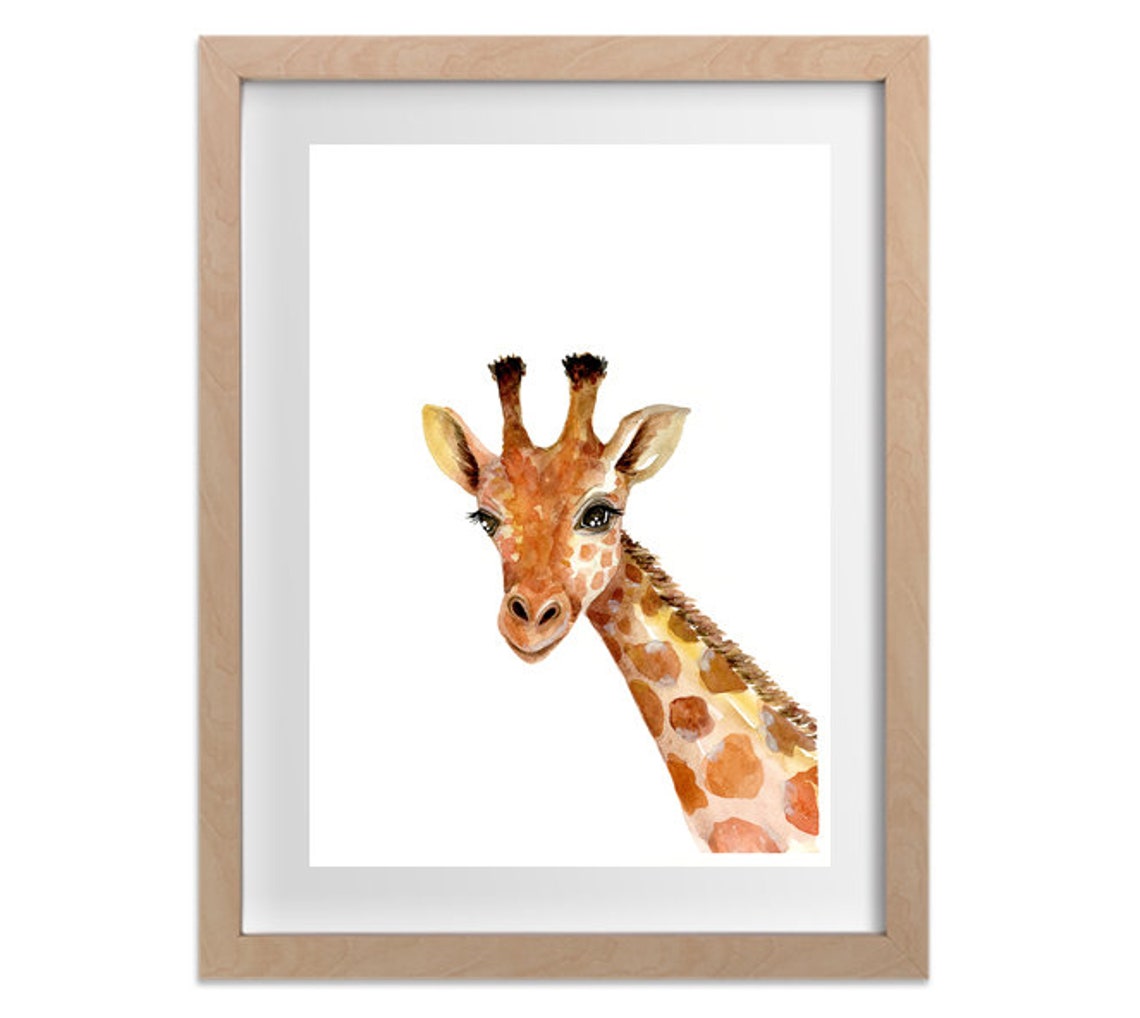 Giraffe Art Print Flower Crown Floral Wreath Girl or Boy - Etsy Australia