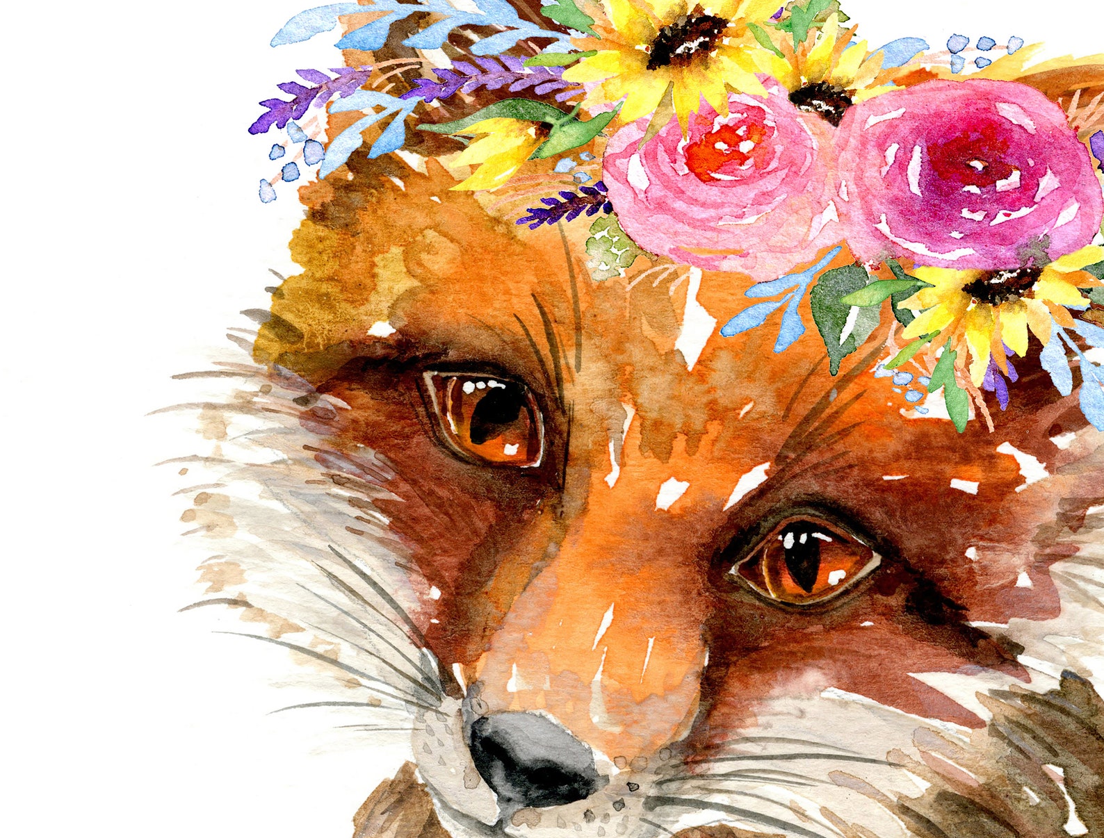 Animal Nursery Art Prints / Giraffe Koala Fox With Flower | Etsy
