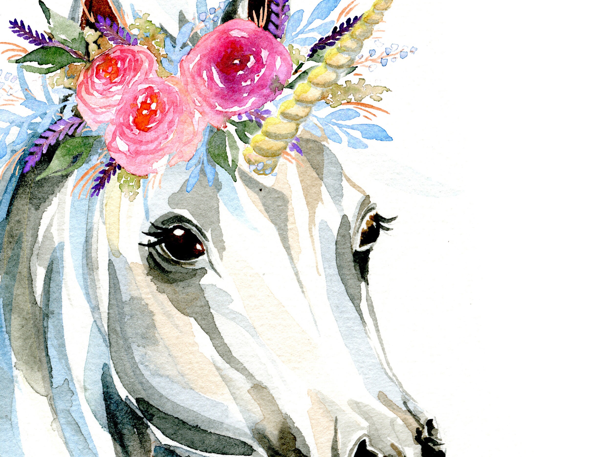 Flower Crown Animals Art Prints Set of 6 Safari Nursery Wall | Etsy ...